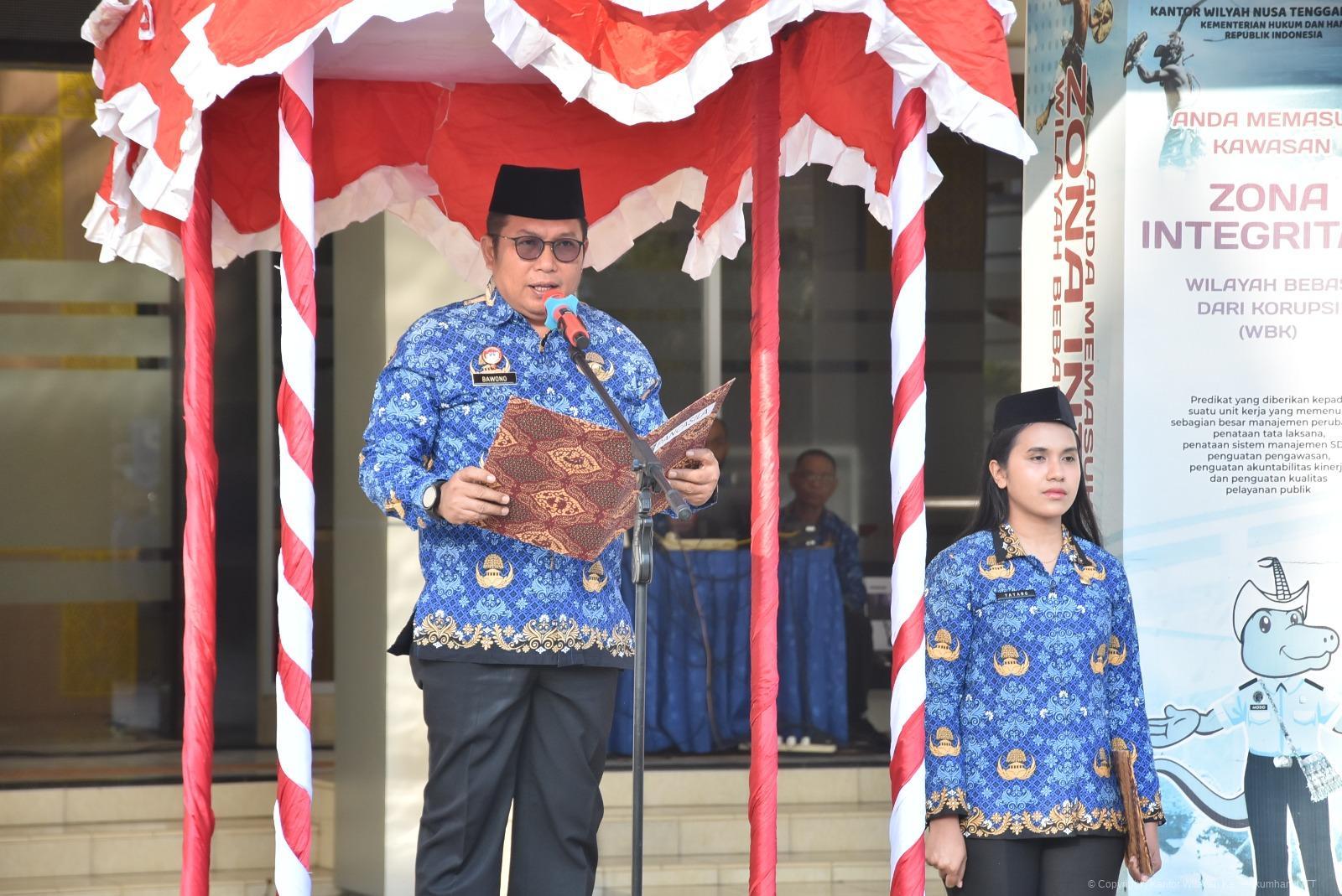 Kanwil Kemenkum NTT Gelar Upacara Harkitnas ke-117 , Teguhkan Semangat Kebangkitan Berkelanjutan