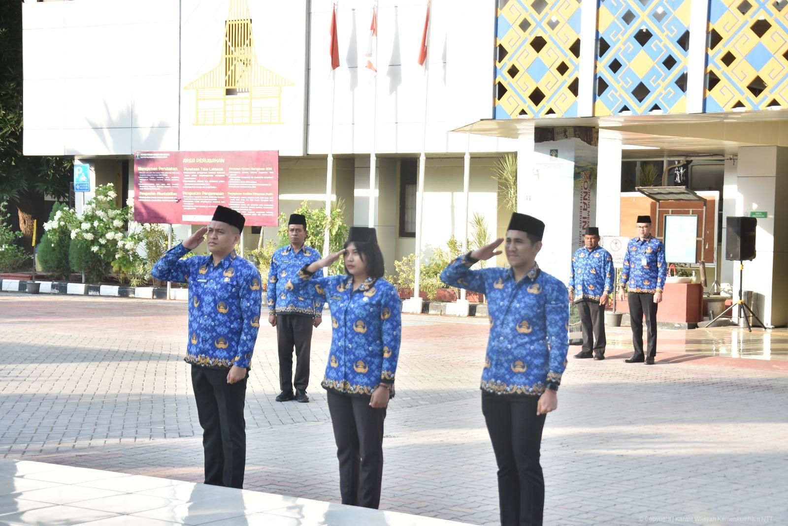 Kanwil Kemenkum NTT Gelar Upacara Harkitnas ke-117 , Teguhkan Semangat Kebangkitan Berkelanjutan